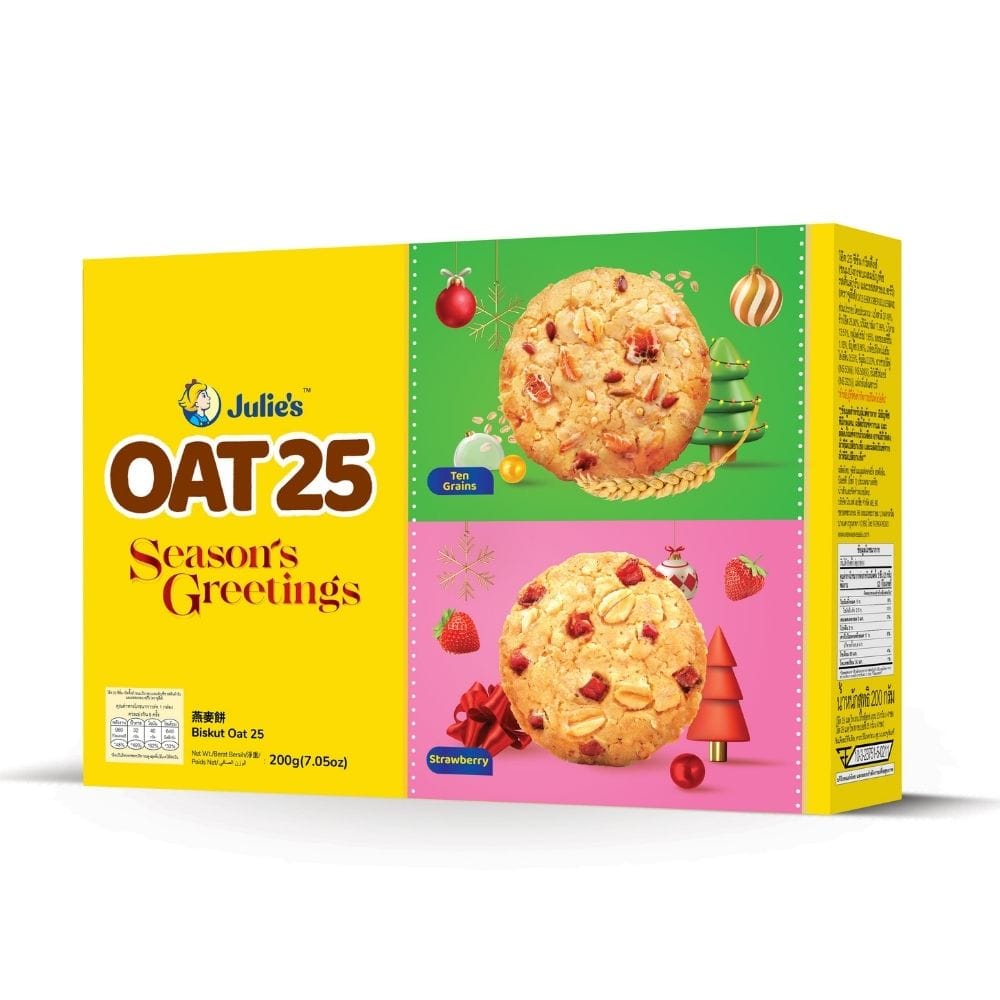 Julie's Oat 25 Seasons Greetings Biscuit -Box 200g - Island Supermarket